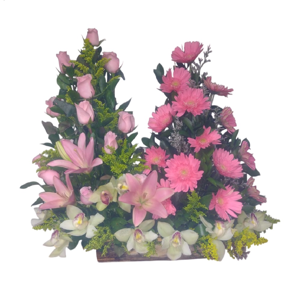 RAMO DE FLORES DOS TORRES II ROSA Y GERBERA - Dulce Flores